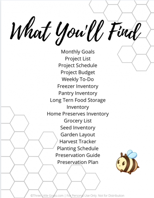 Free printable homesteading Planner0002 | Three Little Goats