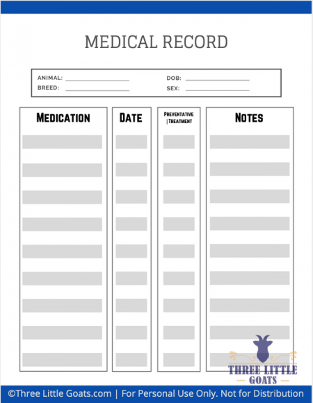 Free Goat Health Printable | Three Little Goats