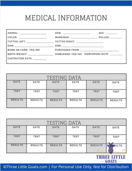 Free Goat Health Printable0003 | Three Little Goats